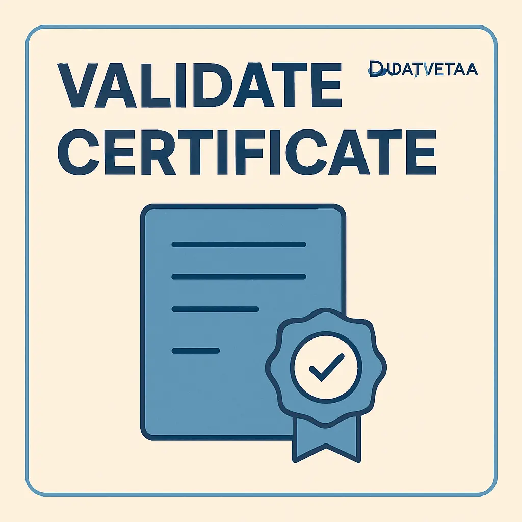 Validate the Certificate - Datavetaa